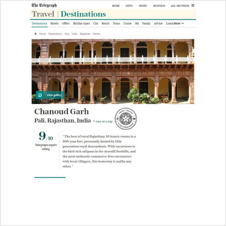 Hotel Chanoud Garh – A Heritage Fort Palace near Jodhpur Rajasthan